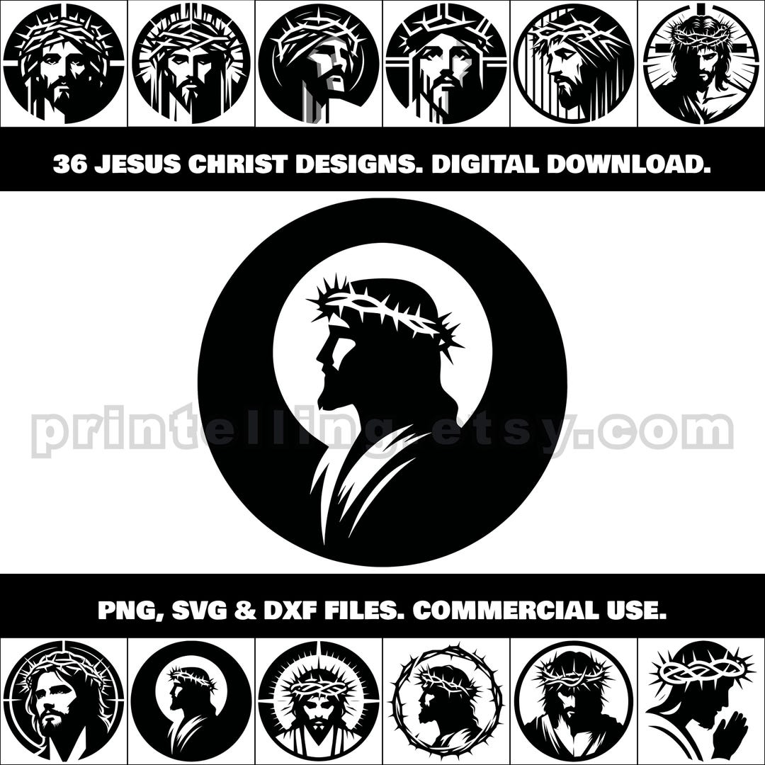 Jesus Christ SVG Bundle: 36 Christian Designs (digital Download) - Etsy