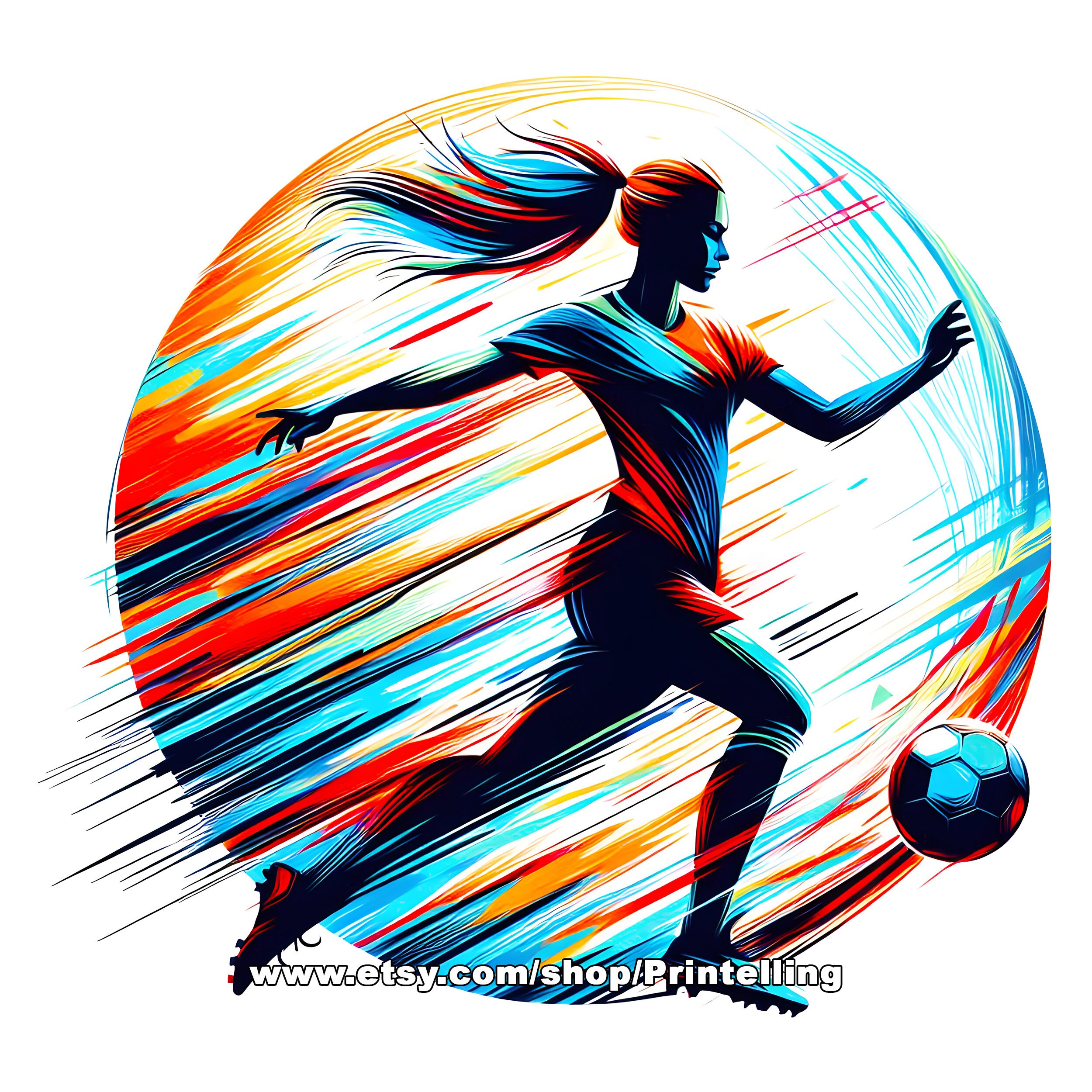 Women's Soccer PNG Bundle, Transparent Background Clipart for Creative ...