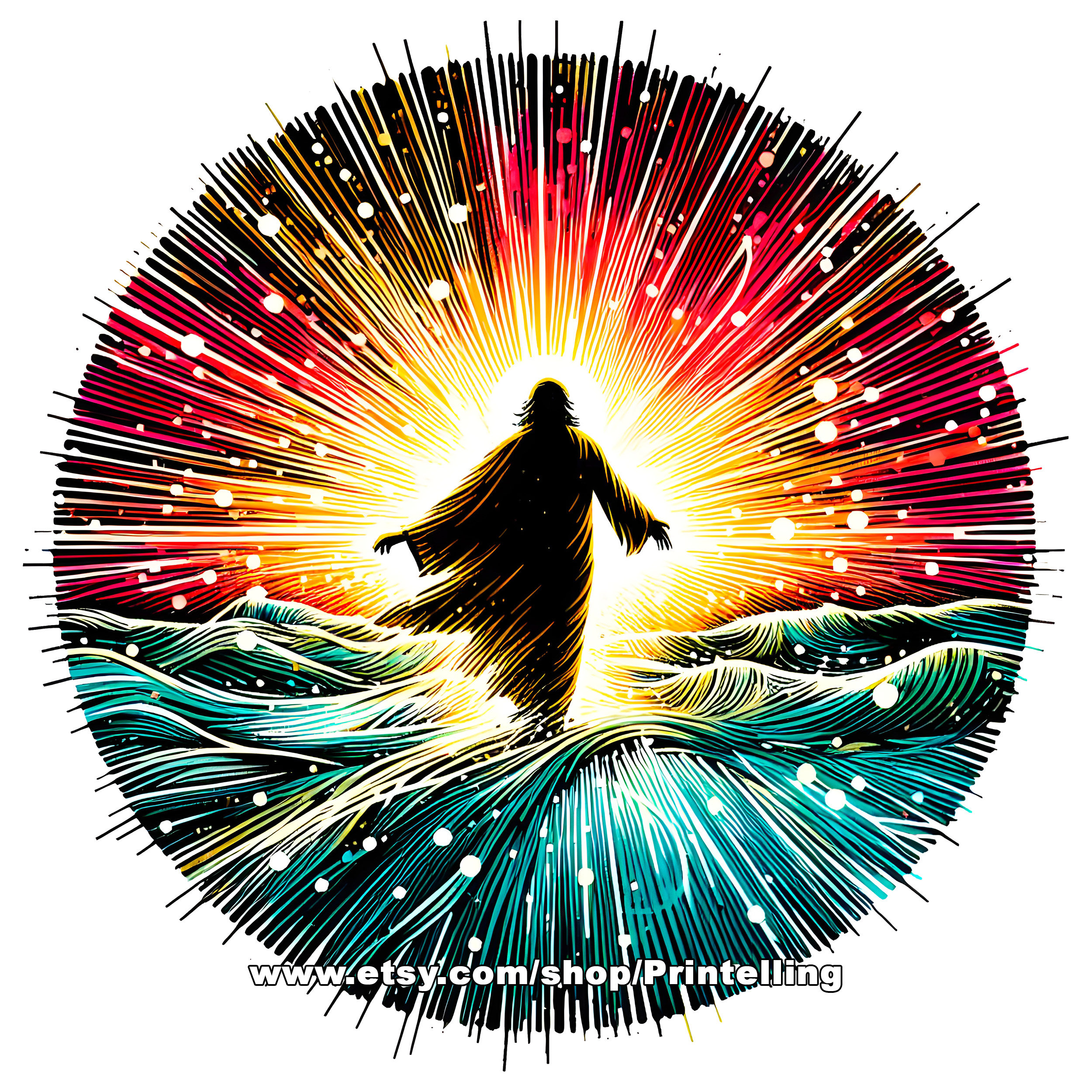 Jesus Christ Walking on Water PNG Bundle, 5 Hi-res Transparent ...
