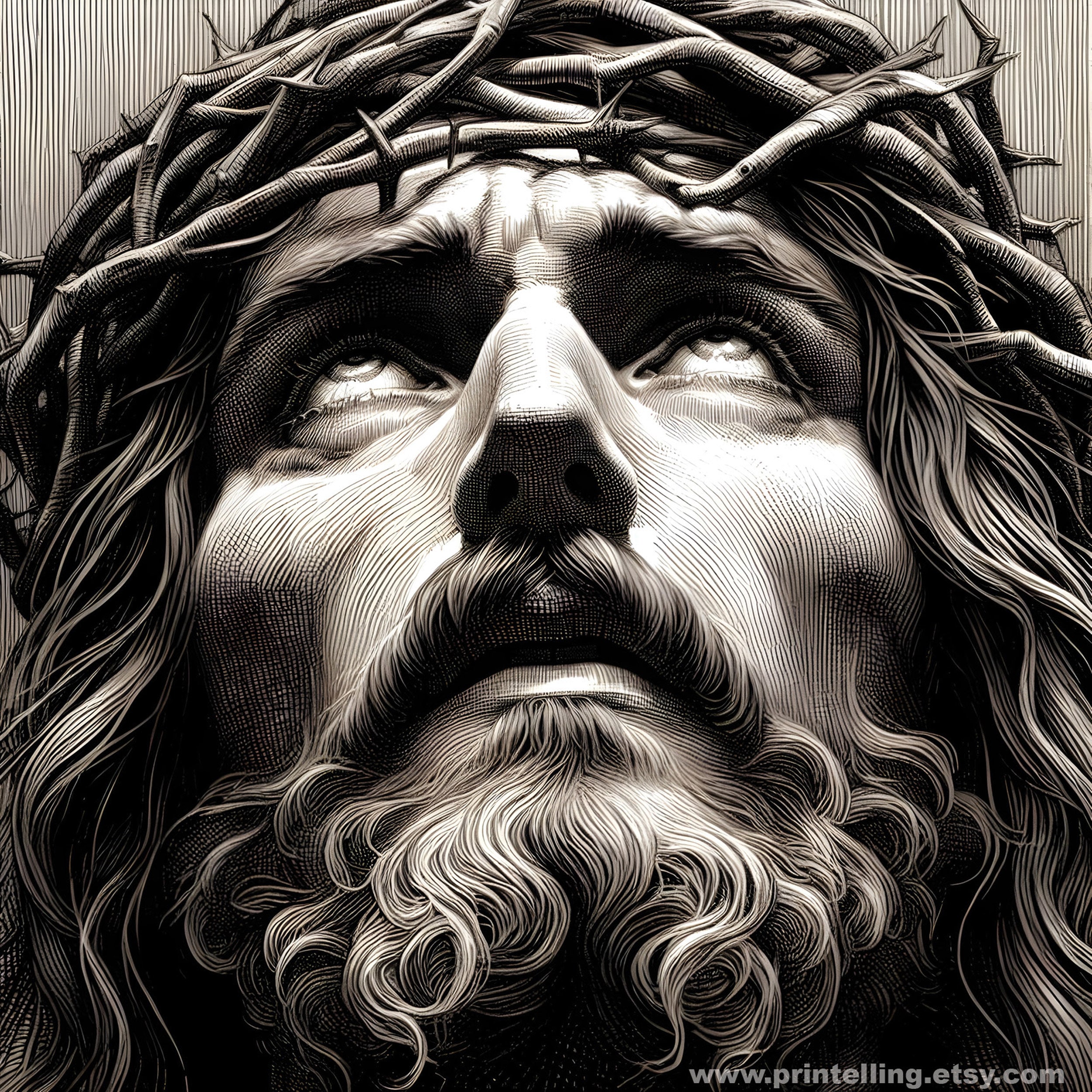 Jesus Christ Portrait With Bible Quote (isaiah 53:4-5) | Instant ...