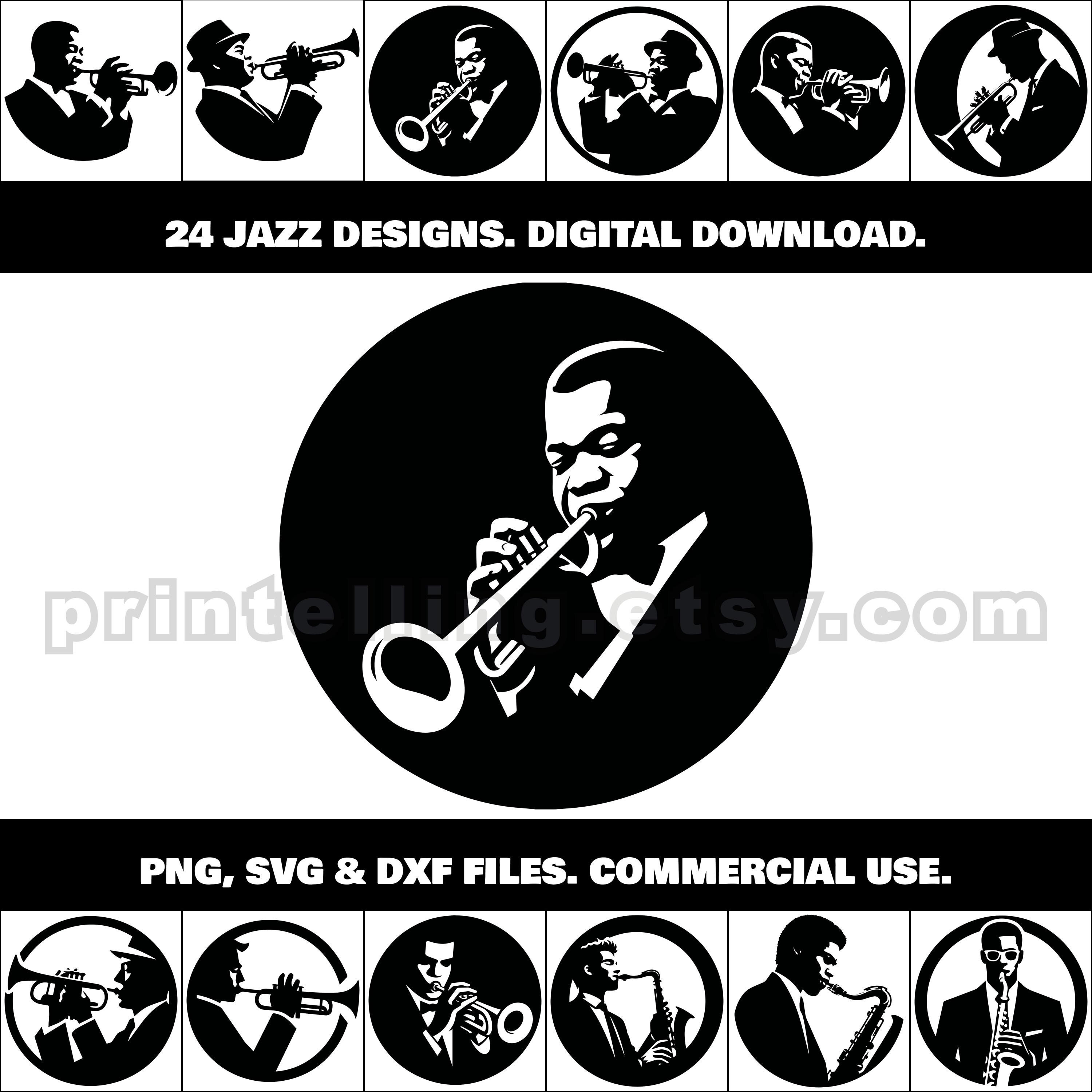 Jazz PNG, SVG, DXF Clipart Bundle; 24 Images; Commercial Use; Instant ...