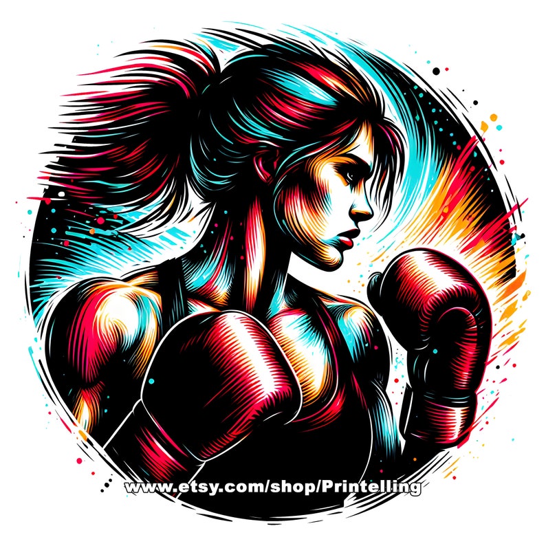 Female Boxing PNG Bundle, Hi-res Transparent Background Clipart for ...