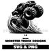 Monster Truck SVG & PNG Bundle 12 Unique Design Clipart Images for ...