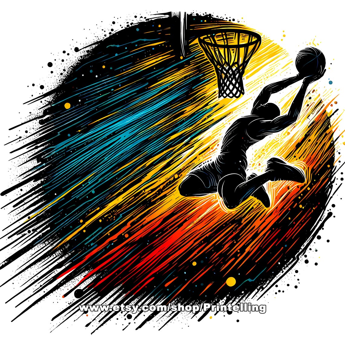 Basketball Energy PNG and SVG Instant Digital Download for Your Designs ...