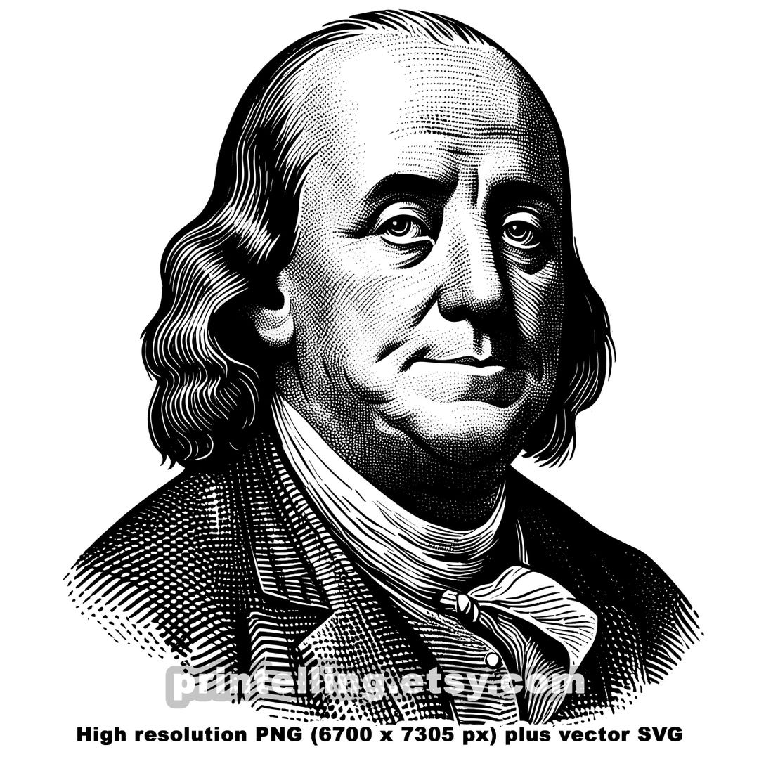 Benjamin Franklin Portrait Bundle: Vintage Style PNG SVG (digital ...