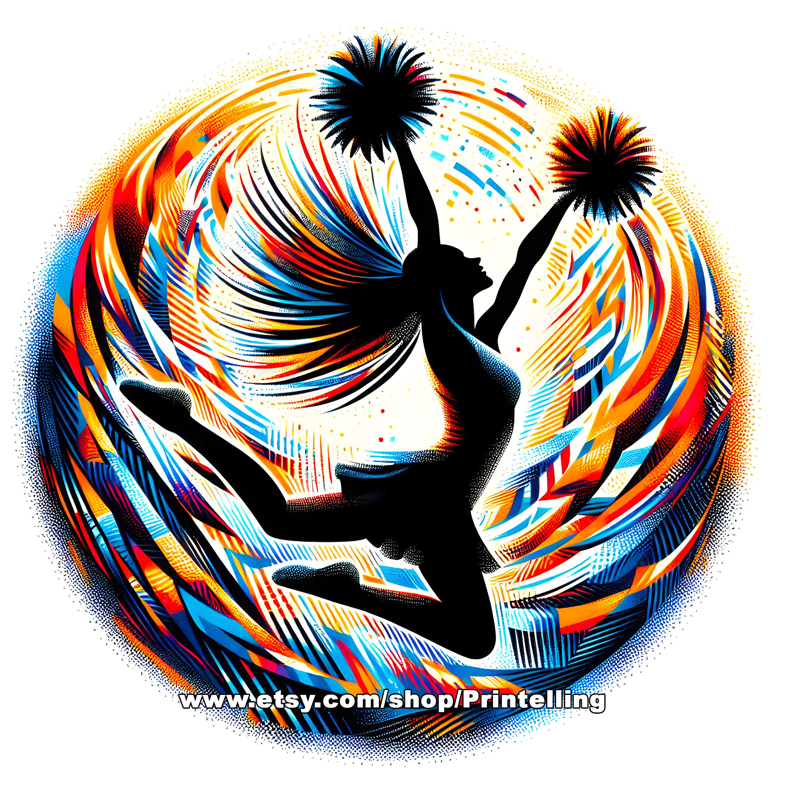 Cheerleader PNG Bundle: Silhouette Clipart, Commercial Use - Etsy