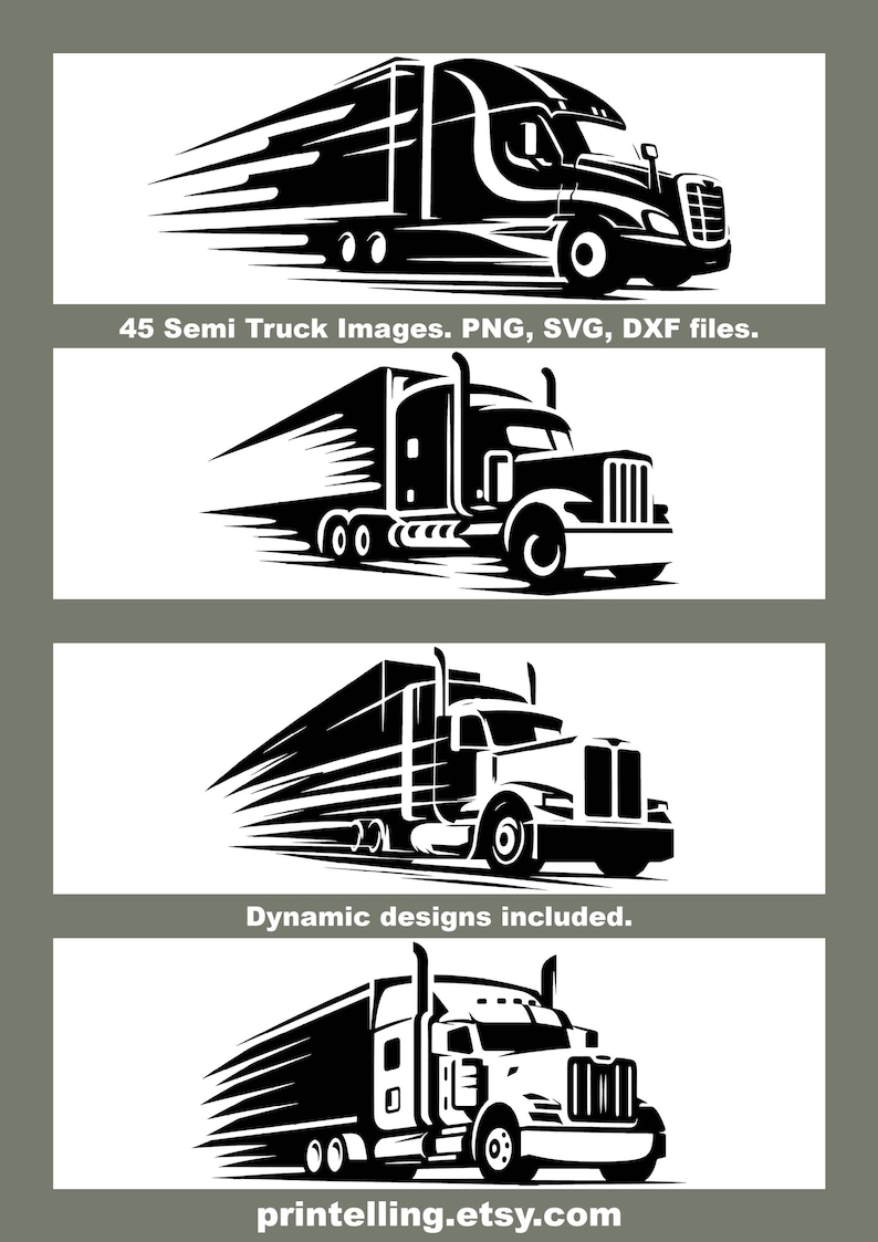 Semi Truck Clipart Bundle, Patriotic Designs (PNG, SVG, DXF) - Etsy