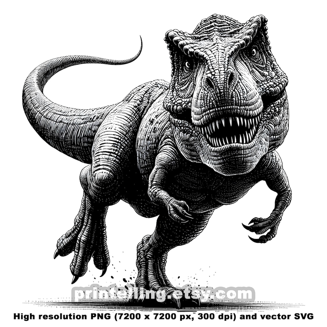 T-rex Prints; Digital Art Bundle; 2 PNG & SVG Images to Design Shirts ...