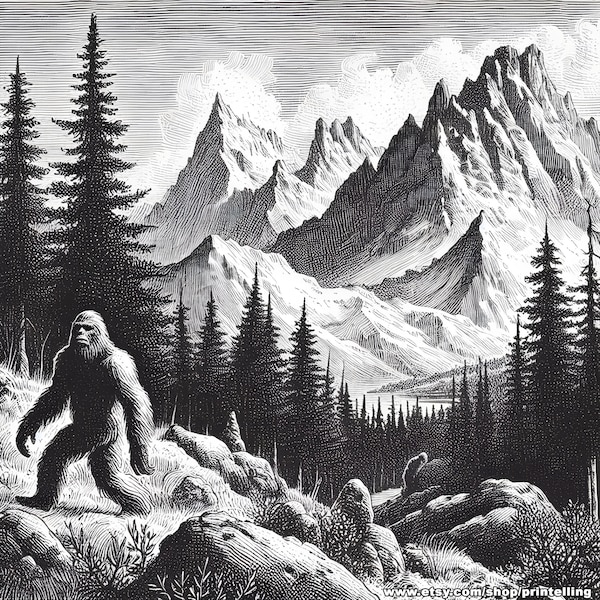 Bigfoot Art - Etsy