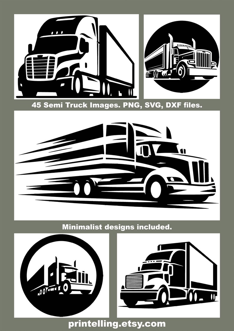 Semi Truck Clipart Bundle, Patriotic Designs (PNG, SVG, DXF) - Etsy