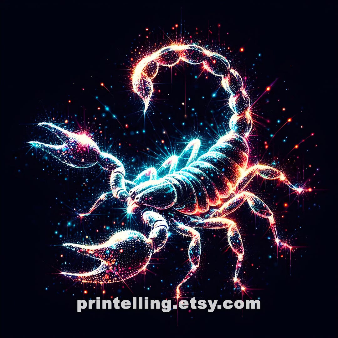 Scorpio Print; Zodiac Sign Digital Art to Print on Posters, Shirts and ...