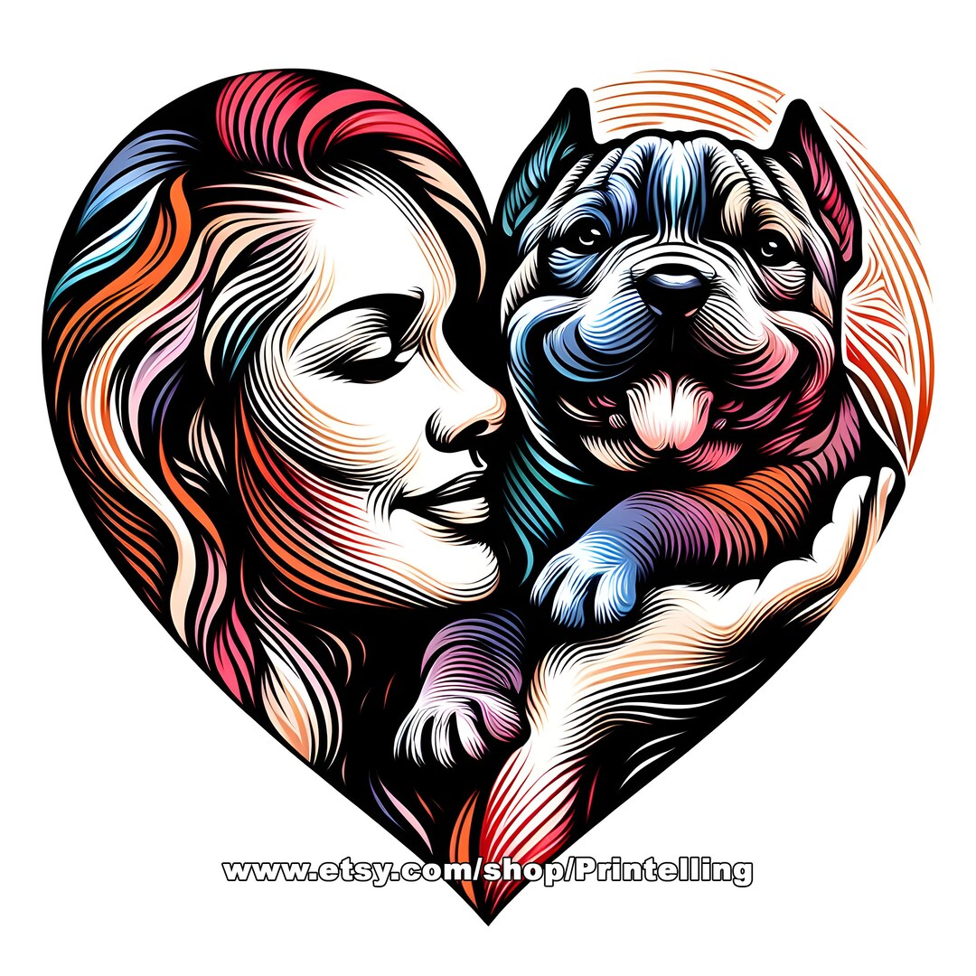 American Bully Mom SVG, PNG - Instant Digital Download - Dog Valentine ...