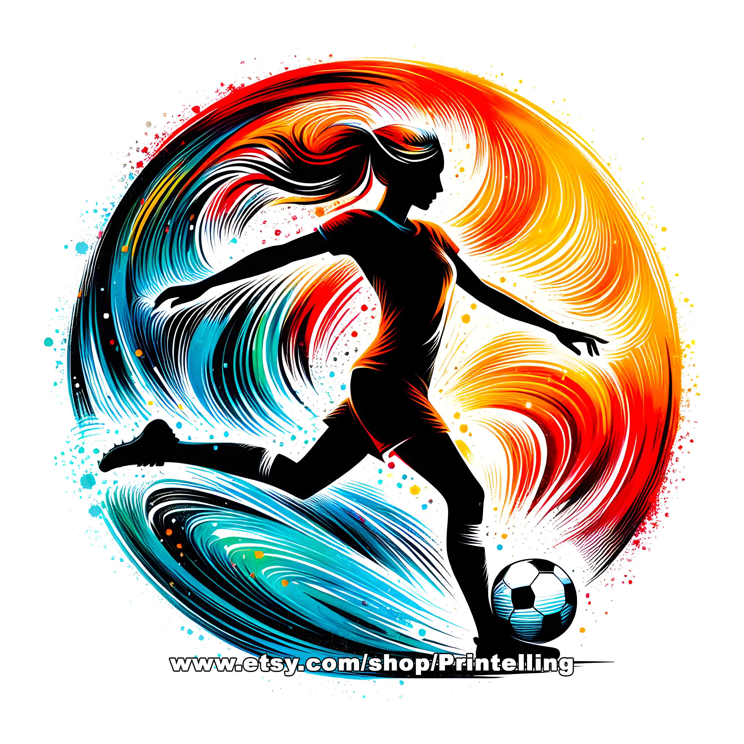 Women's Soccer PNG Bundle, Transparent Background Clipart for Creative ...