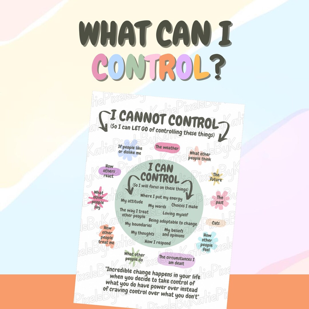Control Poster What I Can and Cannot Control Therapy Office Decor ...