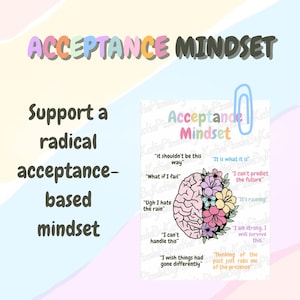 Radical Acceptance Mindset Poster, Therapy Office Decor, Calming Down ...