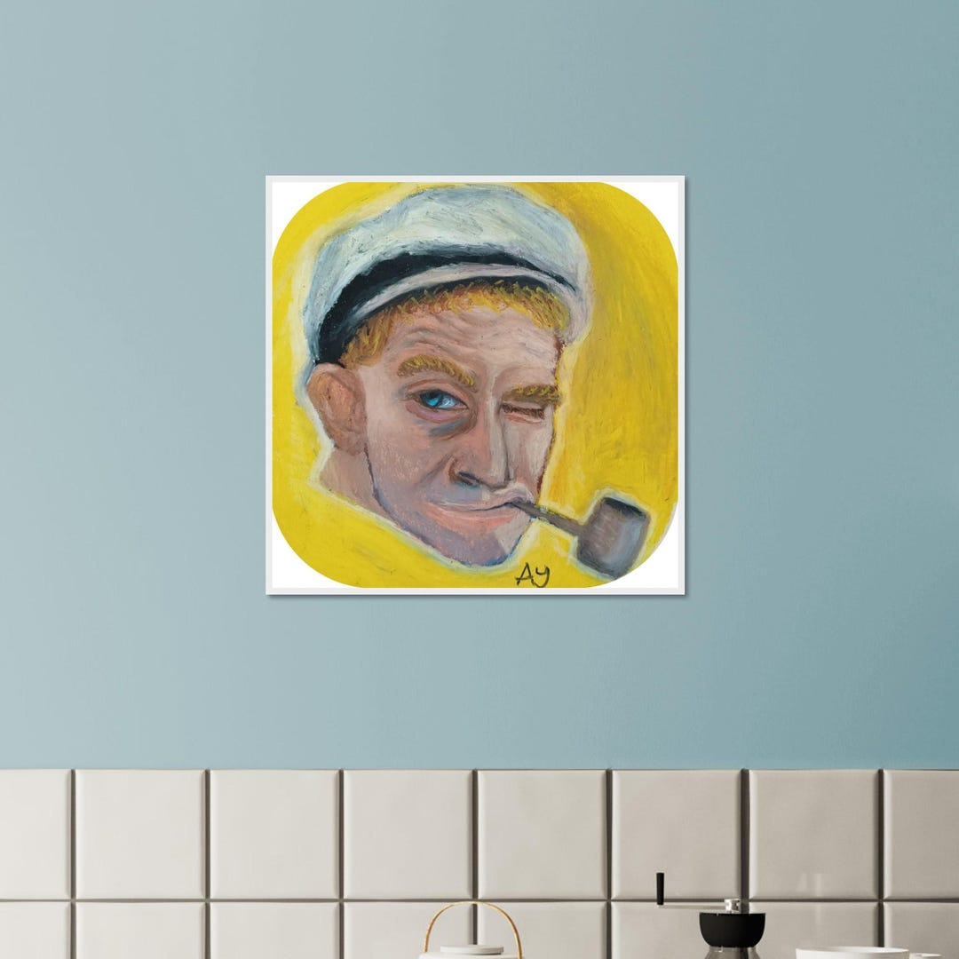 Popeye the Sailor Oil Pastel Poster | 80s Robin Williams Framed Art ...