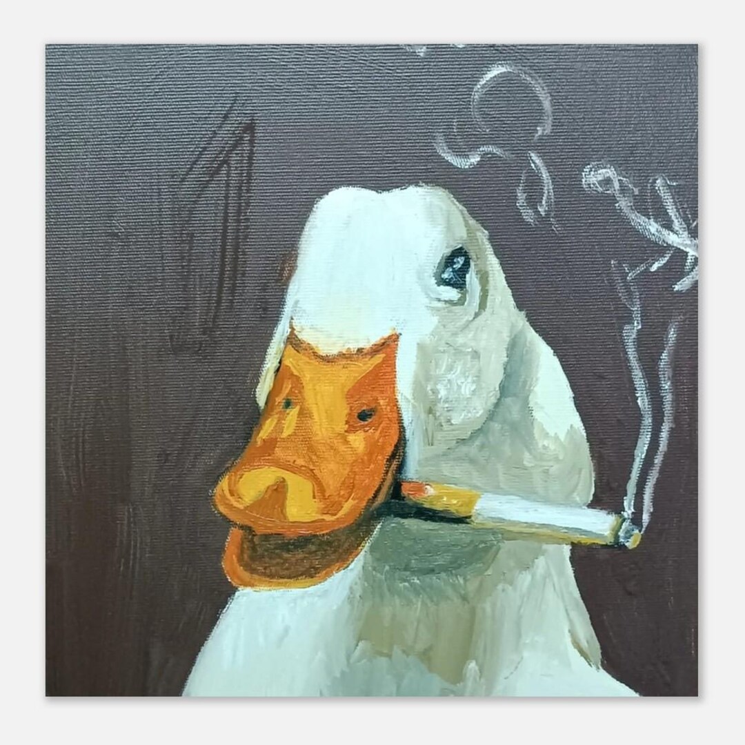 25X25 Smoking Duck Meme Poster - Etsy