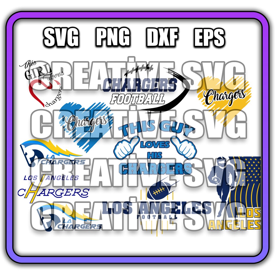 Los Angeles Chargerrs Football SVG PNG Bundle Svg Sports - Etsy