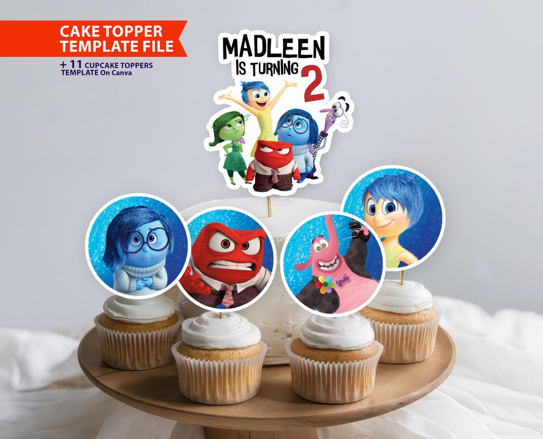 EDITABLE Inside Out PNG, Inside Out Birthday Cupcake Toppers, Inside ...