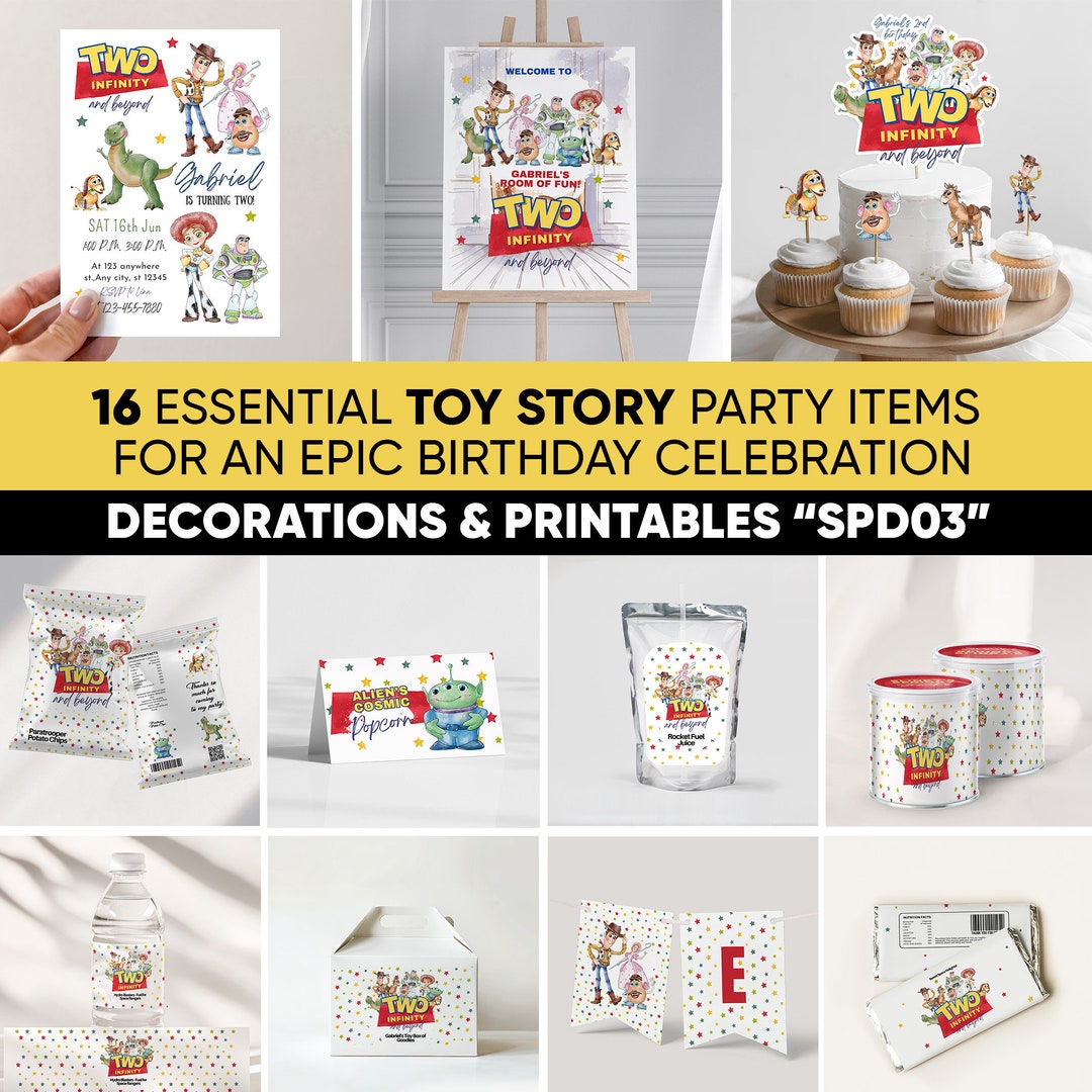 Editable Toy Story Birthday Party Decoration Bundle, Toy Story Kids ...