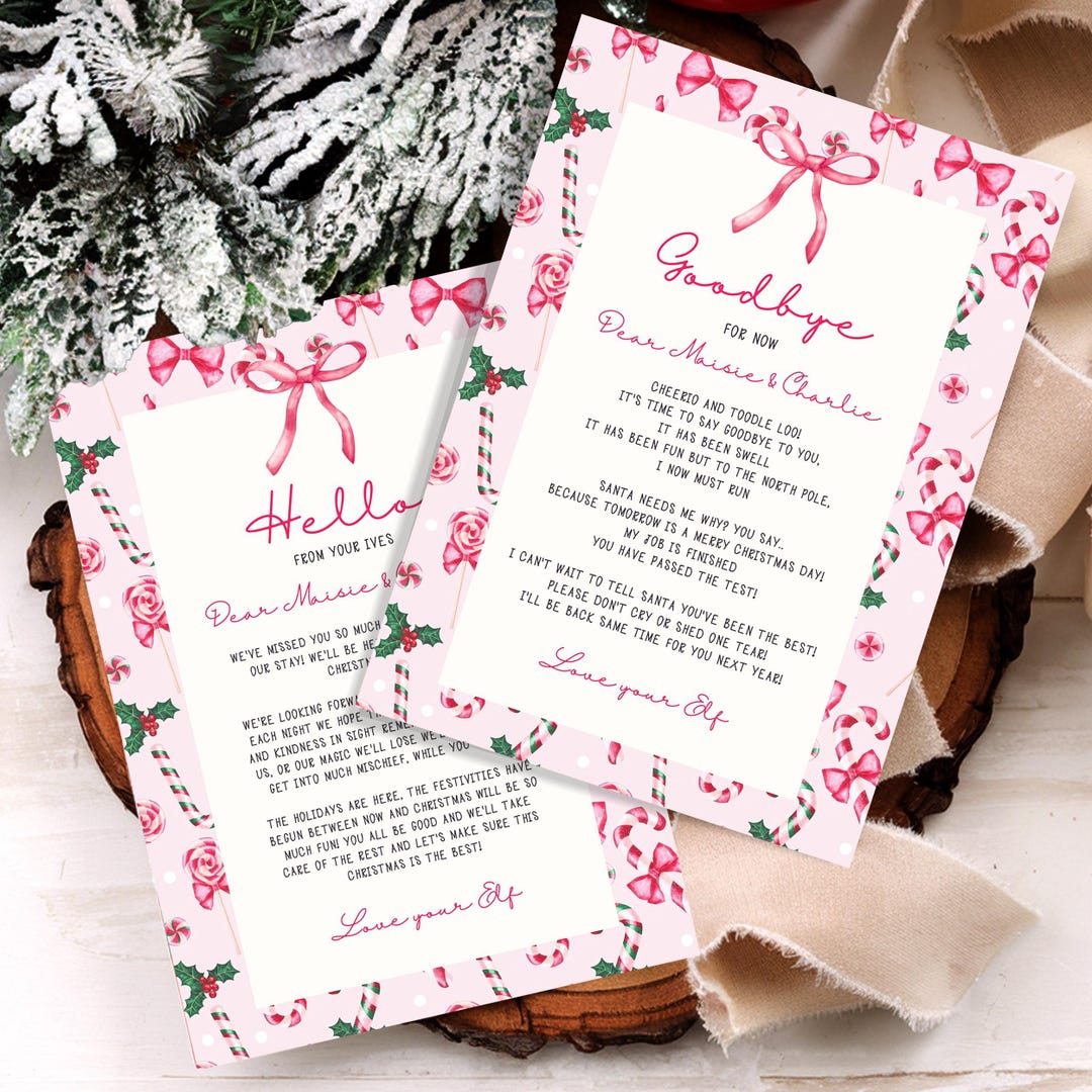 Elf Arrival Letter and Departure Letter Printable, Hello and Goodbye ...