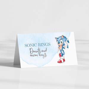 6 Editable Sonic Food Tent Card, Sonic and Friends Birthday Food Label ...