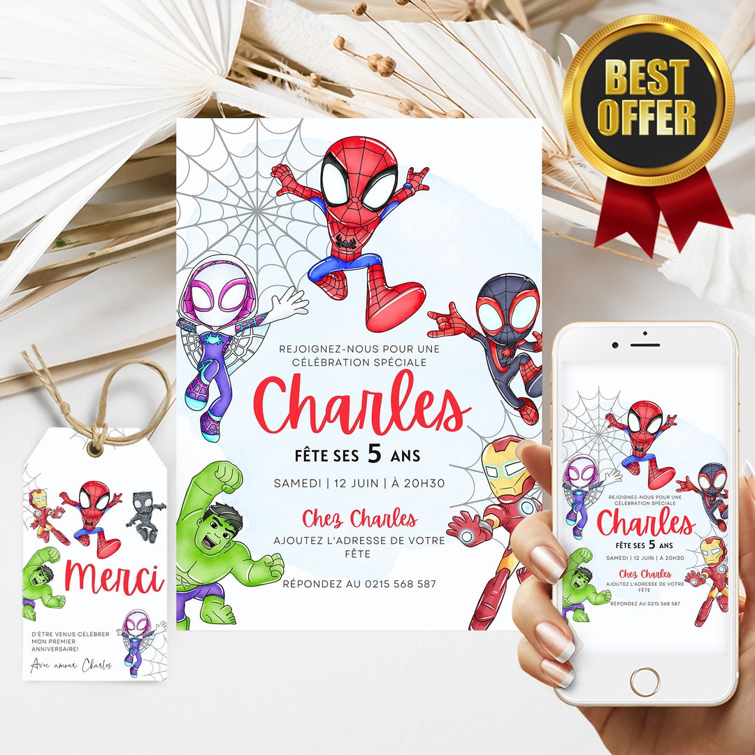 Spidey Et Ses Amis Extraordinaires Invitation D'anniversaire Avec ...