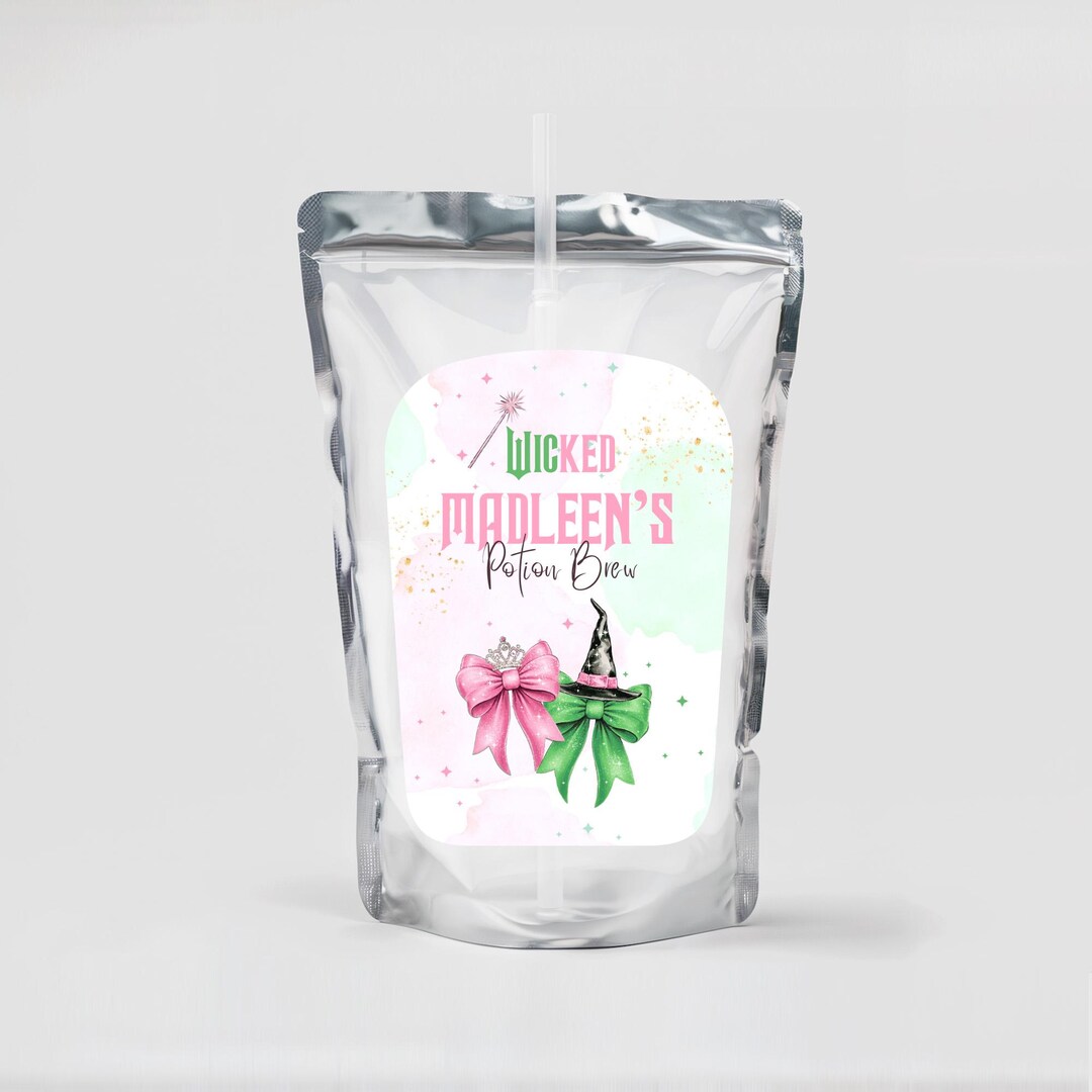 Editable Wicked Birthday Juice Label, Wicked Girls Birthday Party ...