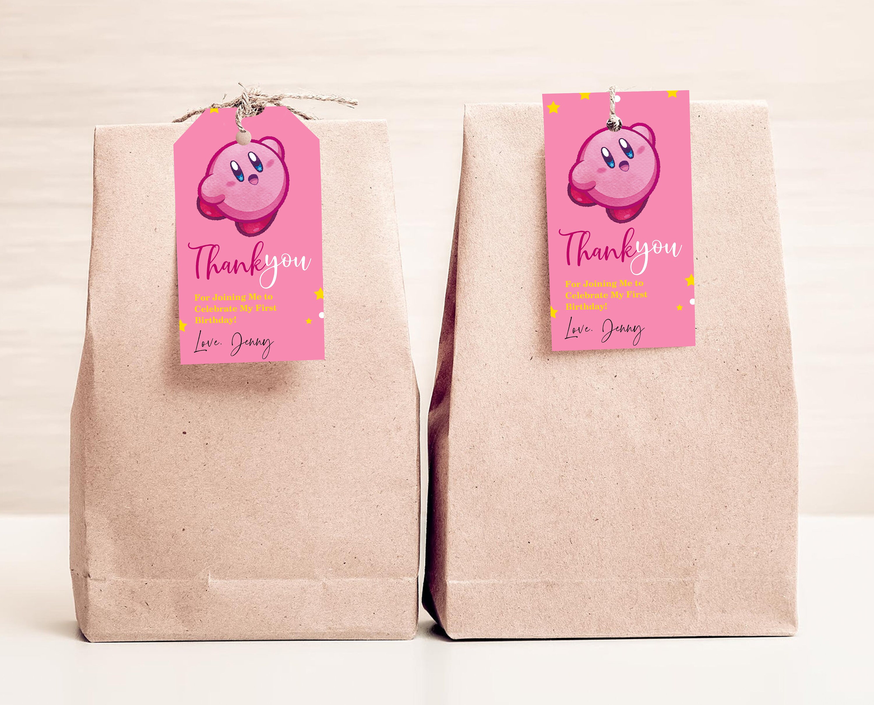 Editable Kirby Invitation and FREE Kirby Thank You Tag and Mobile Kirby ...