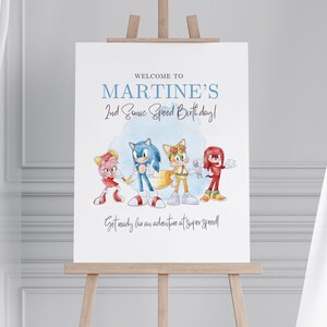 Editable Sonic Welcome Sign 16x20, Sonic Birthday Sign, Sonic Birthday ...