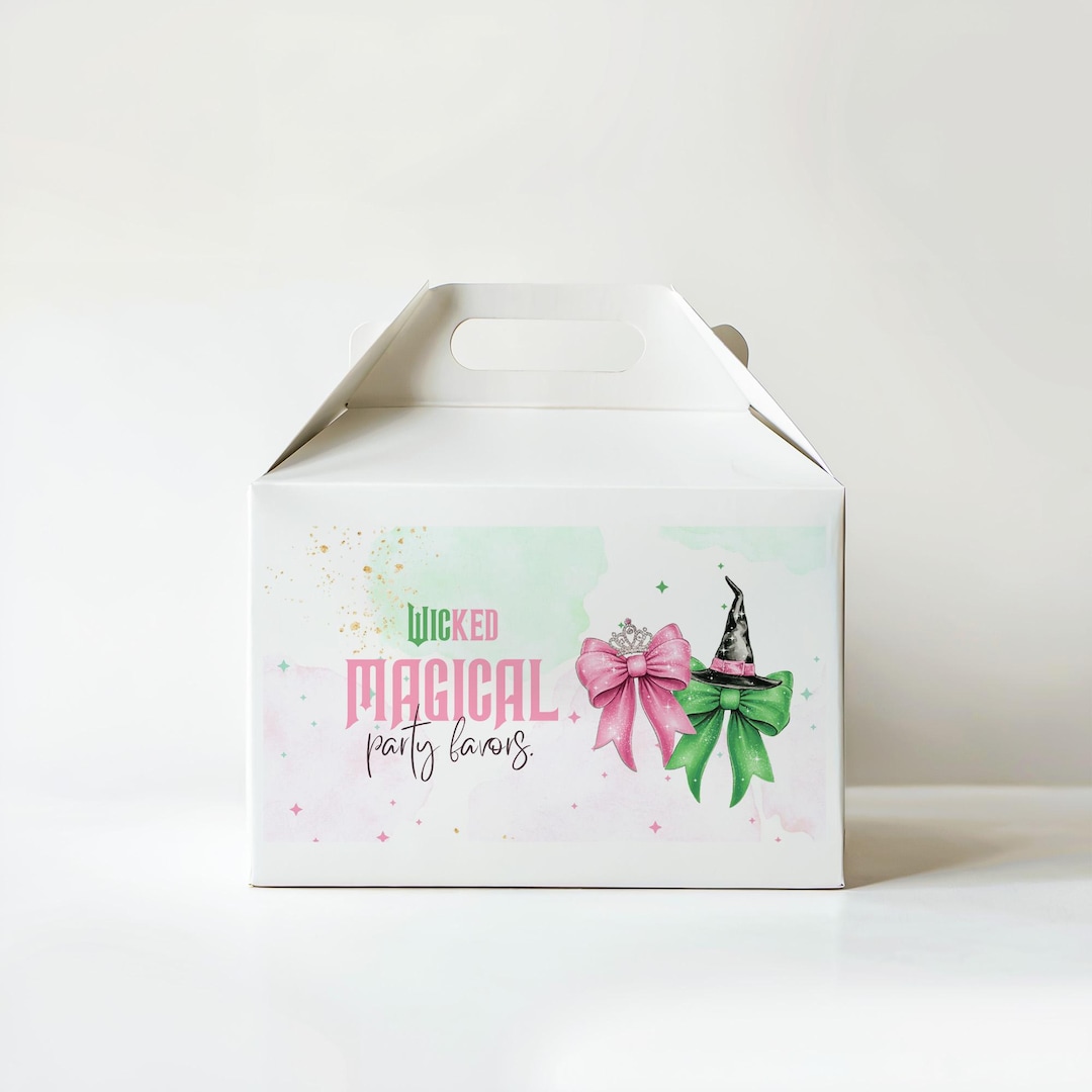 Editable Wicked Box Label, Wicked Girls Birthday Party Favors Template ...