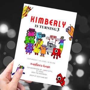 Editable Numberblocks Birthday Invitation FREE Numberblocks Thank You ...