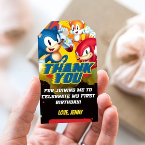 Editable Sonic Birthday Invitation FREE Sonic Thank You Tags & Sonic ...
