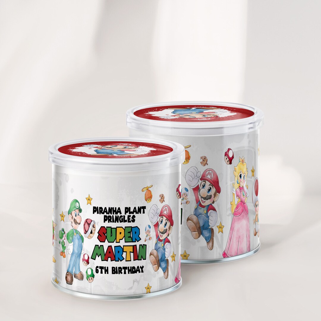 Editable Super Mario Birthday Pringles Label 1.3oz, Super Mario Kids ...
