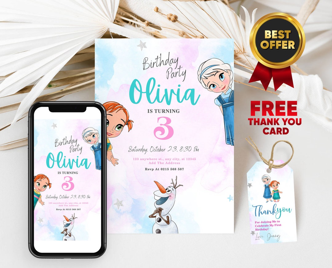 Frozen Birthday Invitation Digital Download With FREE Thank - Etsy
