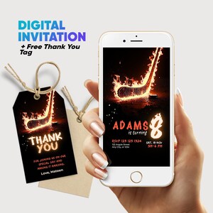 Hockey Birthday Invitation Canva Template, Printable Hockey Party ...