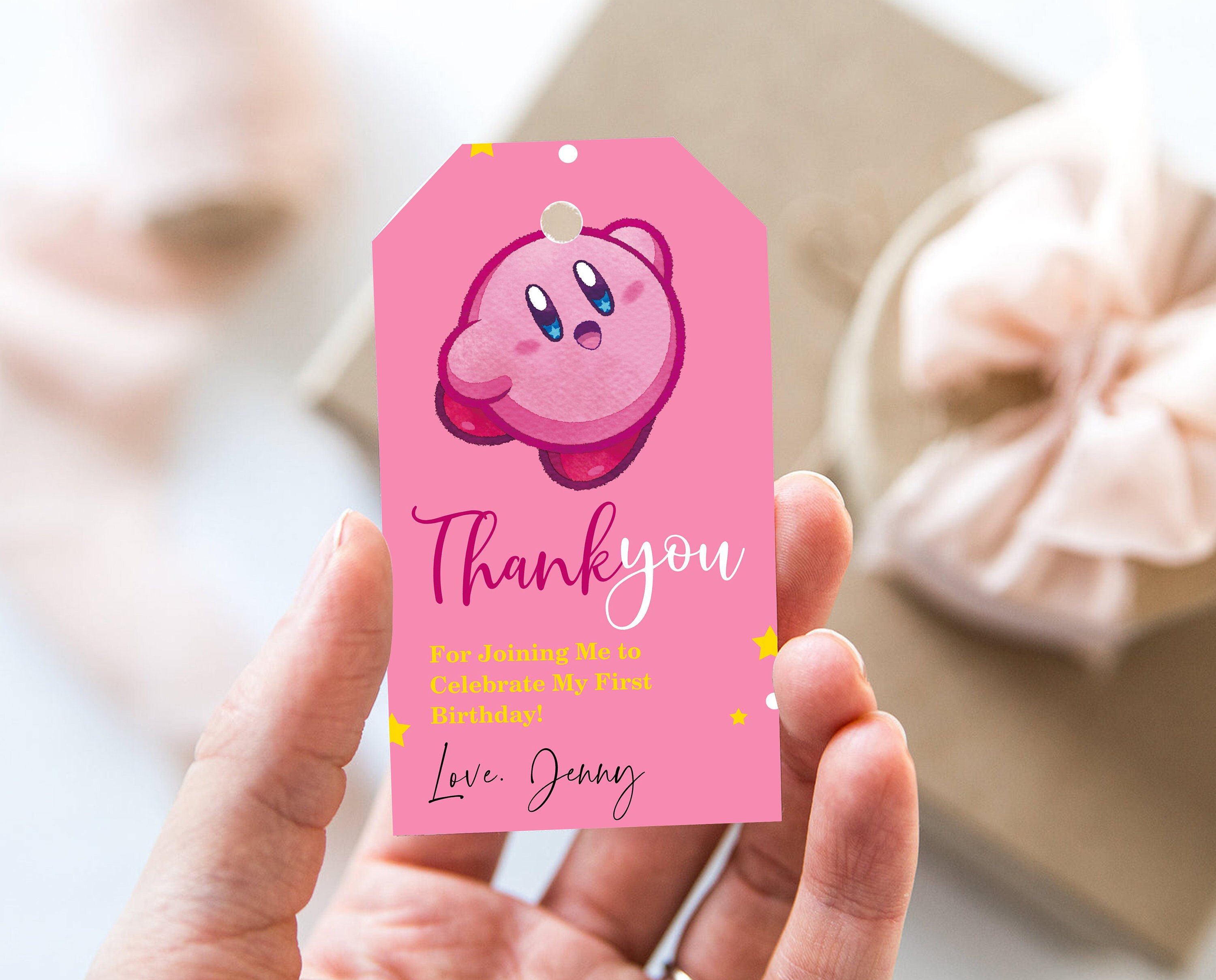 Editable Kirby Invitation and FREE Kirby Thank You Tag and Mobile Kirby ...