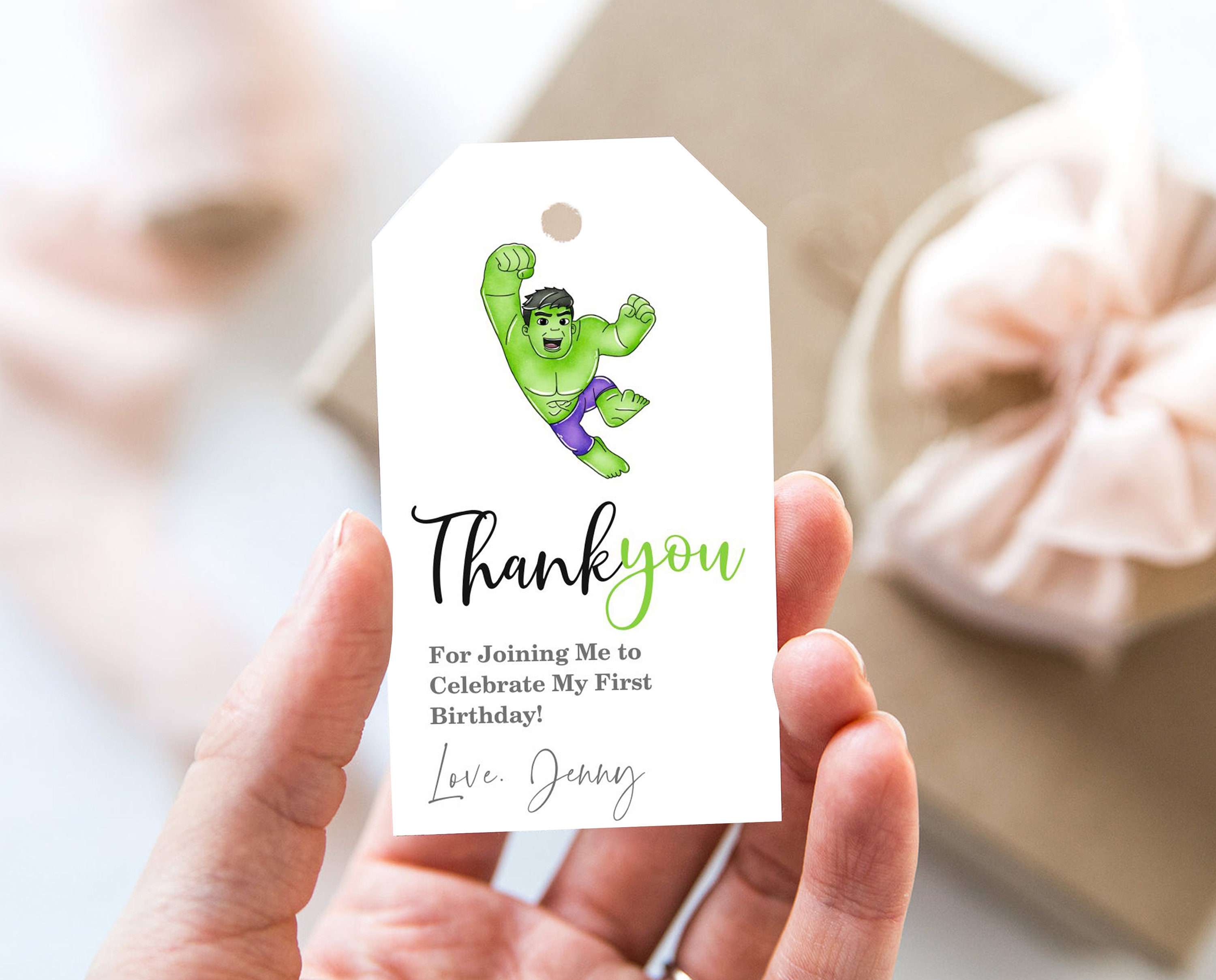 Hulk Birthday Invitation With Free Hulk Thank You Tags & Hulk Phone ...