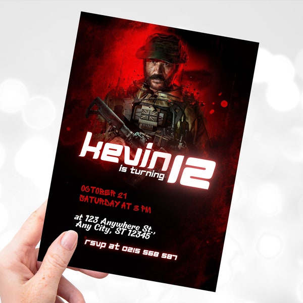 Call of Duty Invitations - Etsy