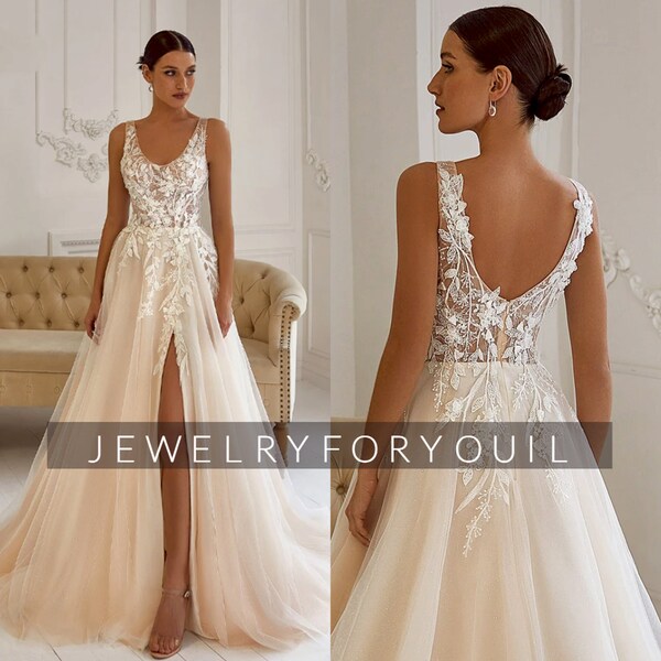 Sweep Train Wedding Dress - Etsy