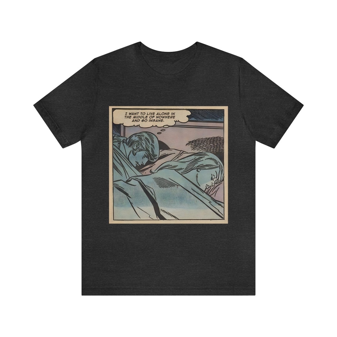 Retro Comic Panel T-shirt, Vintage Art Tee, Solitude Quote, Graphic ...
