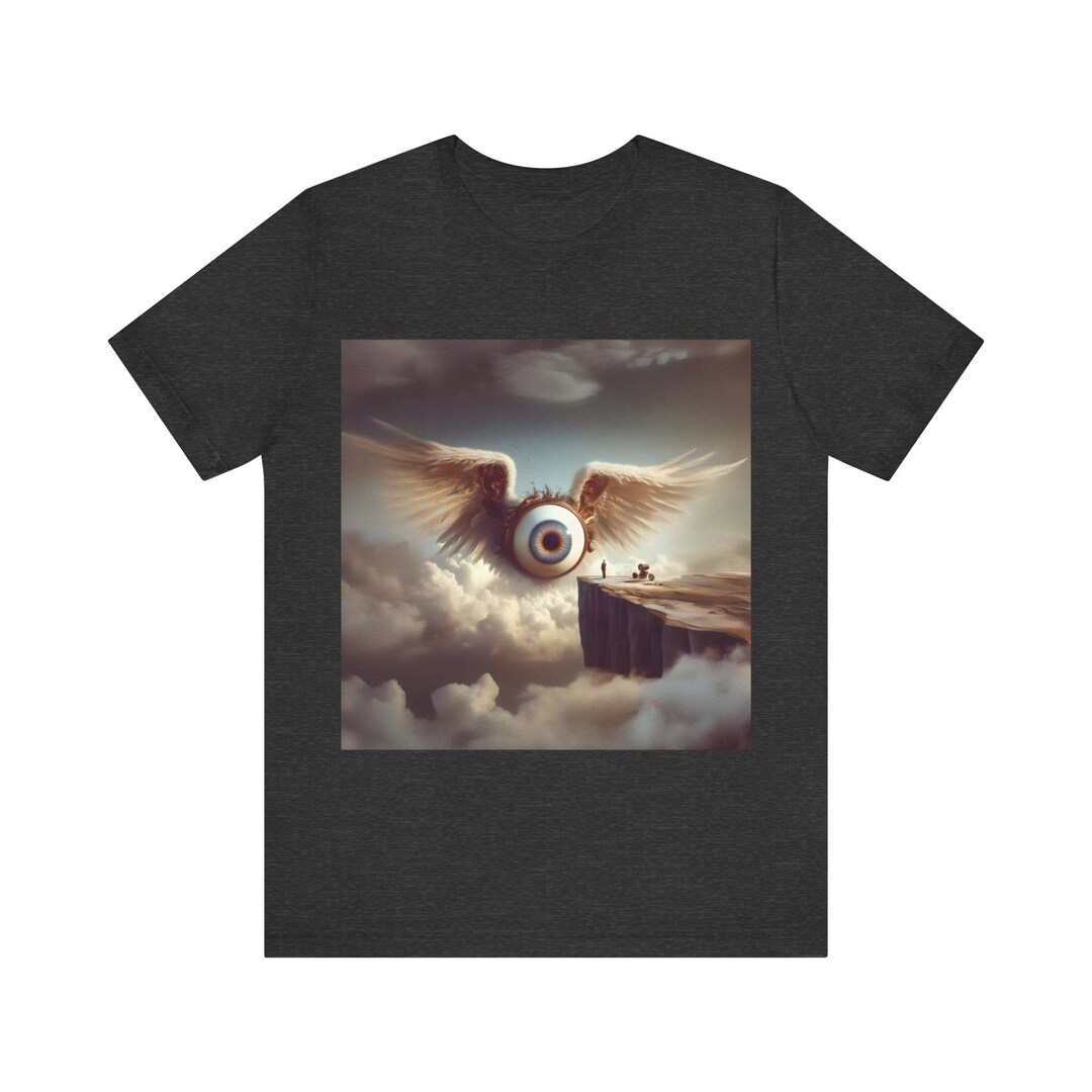 Biblically Accurate Angel T-shirt, Surreal Eye With Wings Graphic Tee ...