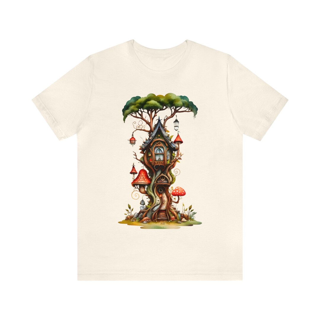 Enchanted Forest Treehouse T-shirt, Fantasy Tee, Whimsical Nature Shirt ...