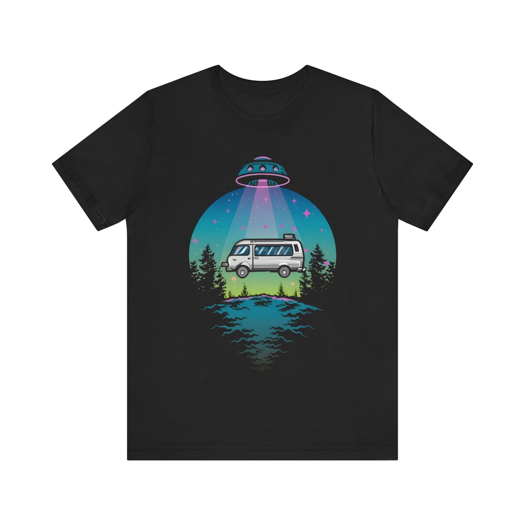 UFO Abduction Camper Van Top Sci-fi Wilderness Adventure T-shirt Alien ...