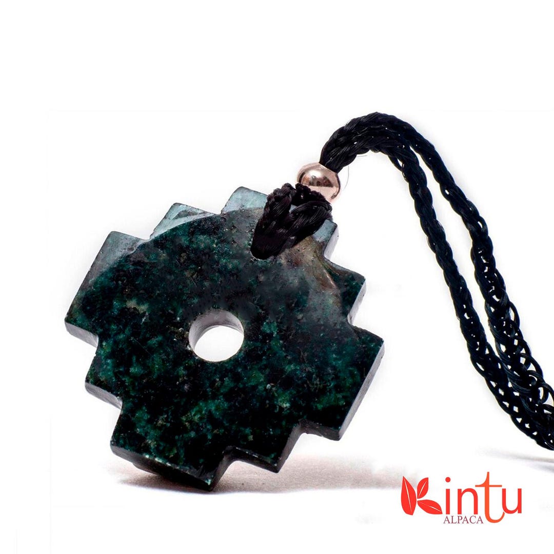 Angelite Chakana Necklace, Inca Cross Pendant, Andean Jewelry - Etsy