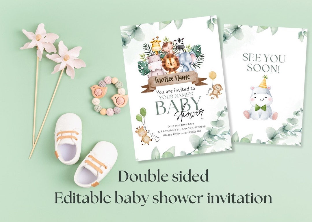 Baby Shower Invitation Template Instant Download Fully Editable - Etsy