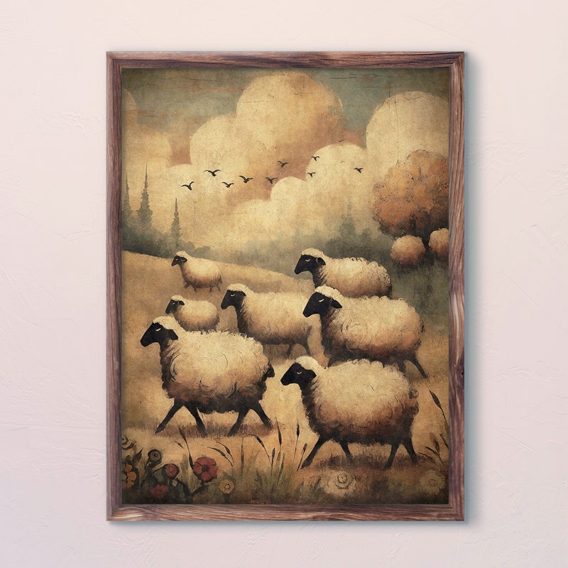 Folk Art Sheep - Etsy