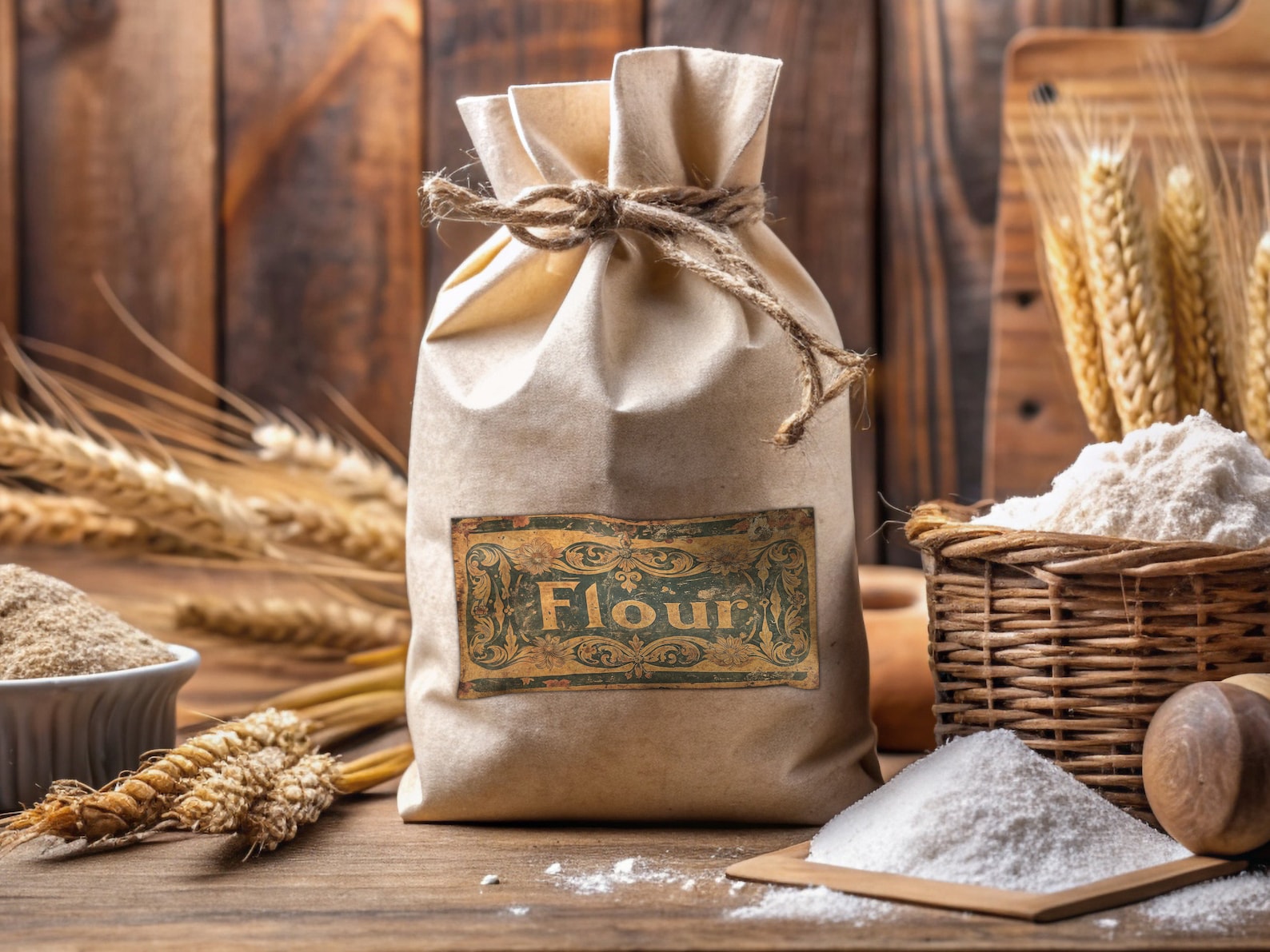 Vintage Flour Label Printable: Victorian Kitchen Jar Tag (digital ...