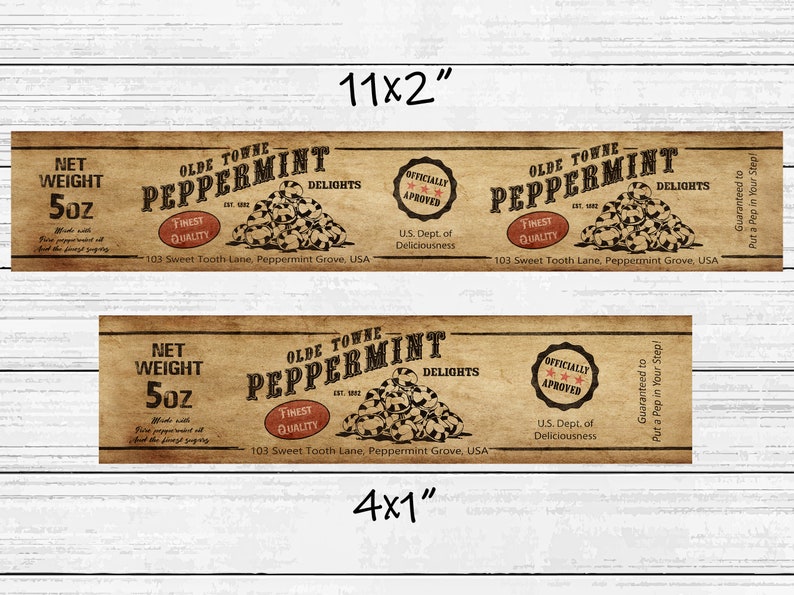 Vintage Peppermint Candy Label: Printable Pantry Tag (digital Download ...
