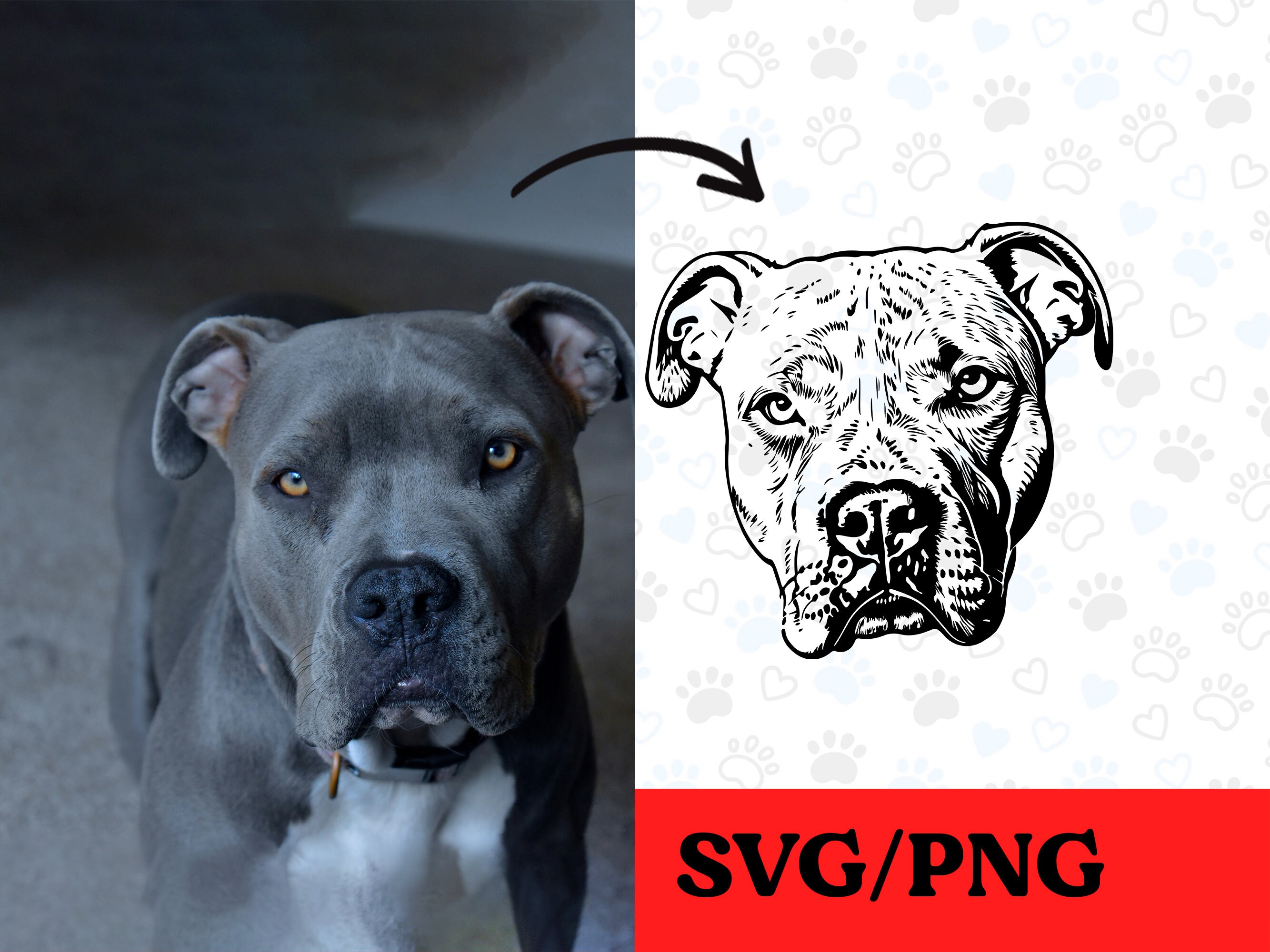 Personalized Pitbull Vector Stencil, Custom Dog Silhouette SVG, Made to ...